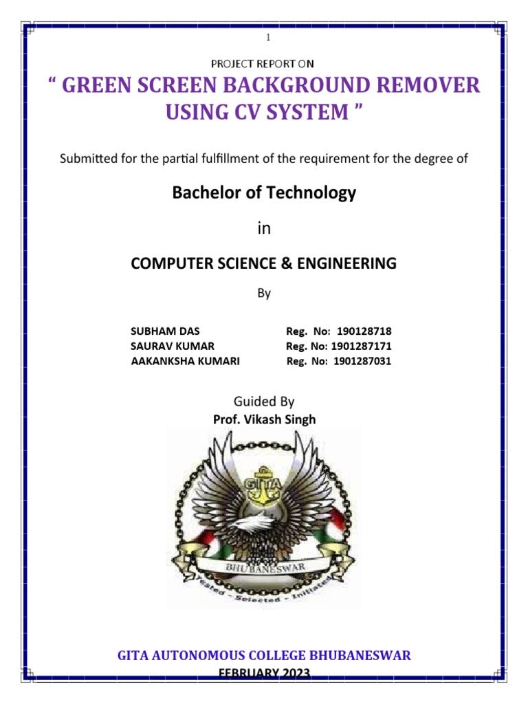 Green Screen Remover Project | PDF | Computer Engineering | Computer Science