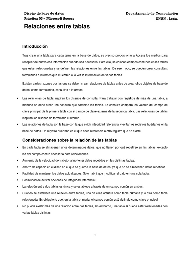 Practica 03 Access | PDF | Bases de datos | Base de datos relacional