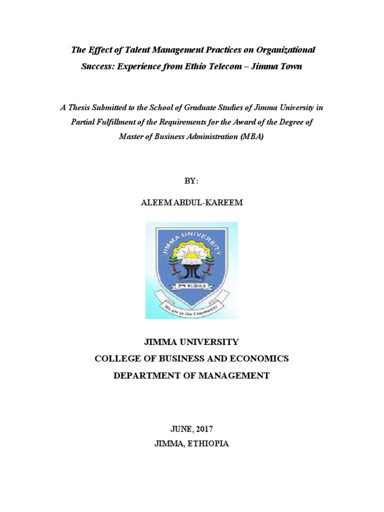 Final Final Mba Thesis PDF | PDF | Talent Management | Human Capital