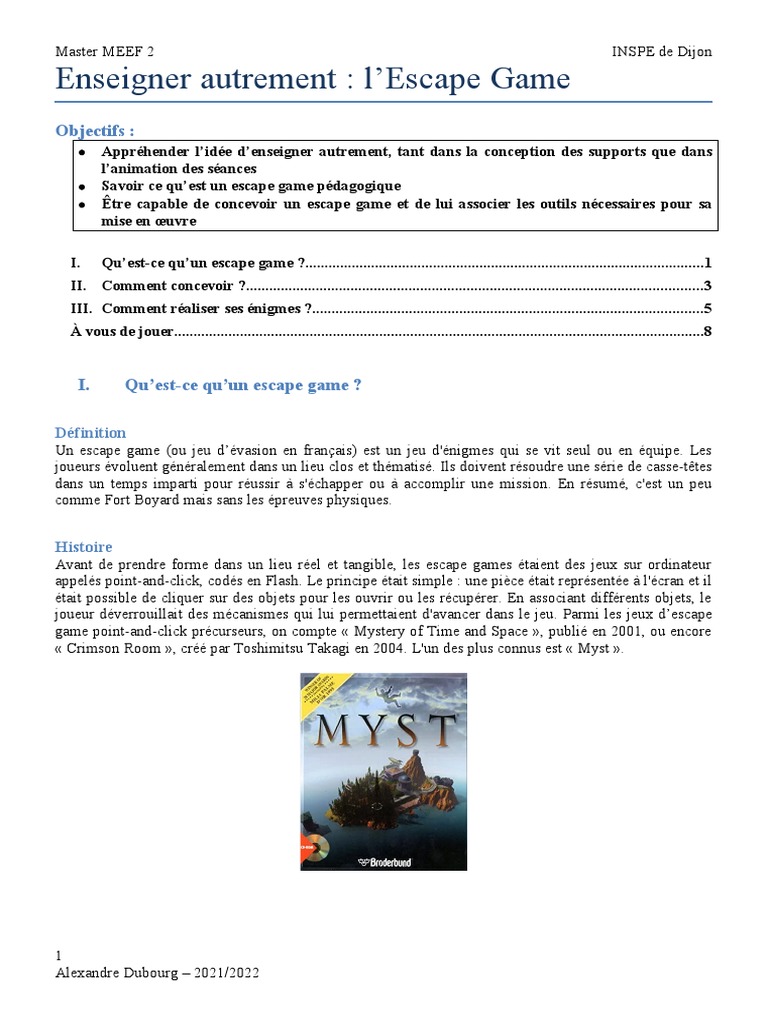 Enseigner Autrement - Créer Un Escape Game | PDF | Application