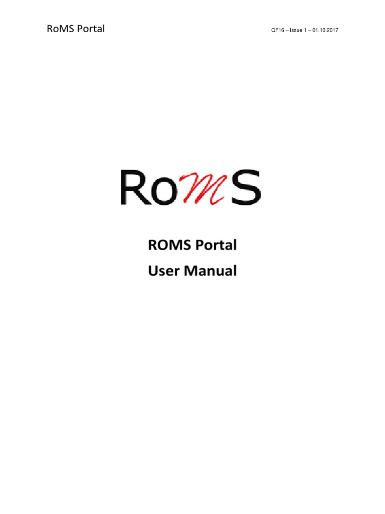 QF16 User Guide RoMS Portal | PDF