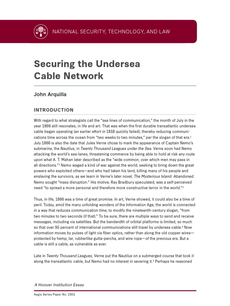 Securing The Undersea Cable Network | PDF | Computer Security | Security