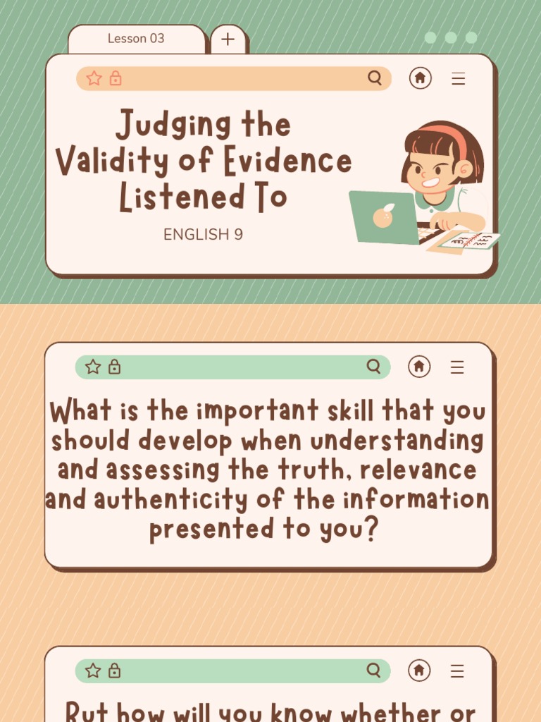 Judging The Validity of Evidence Listened To | PDF | Evidence | Credibility
