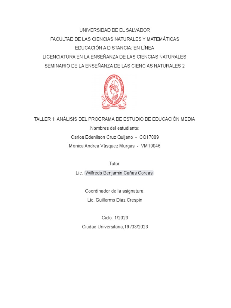 Taller 1 - Seminario CCNN 2. | PDF | Física | Teoría