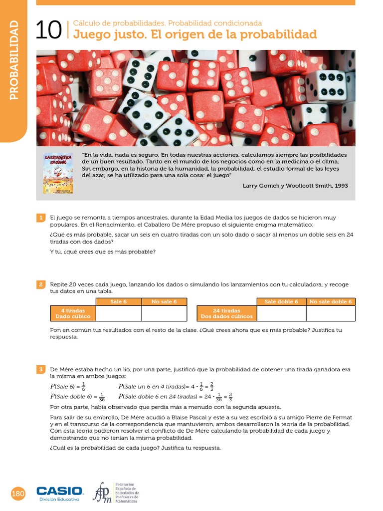 Definición de Juego Justo en Probabilidad | PDF | Probabilidad