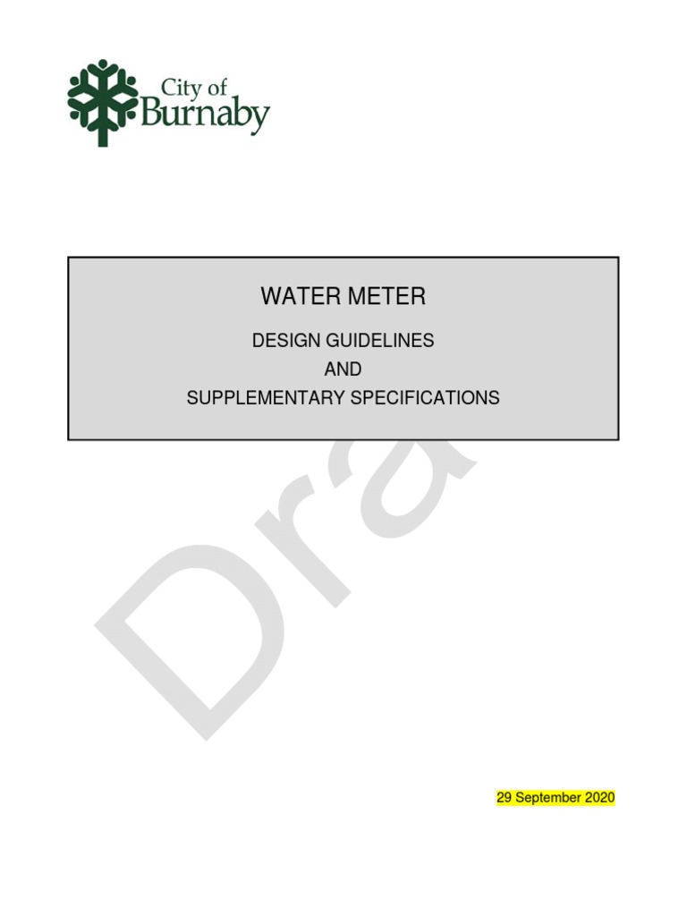 Burnaby Water Meter Design Guidelines | PDF | Valve | Plumbing