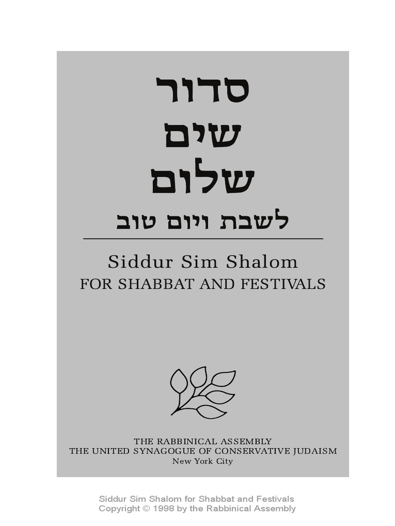 Shabbat Morning Inc Rosh Hodesh Musaf and Hallel SIDDUR SIM SHALOM | PDF | Jewish Holidays ...
