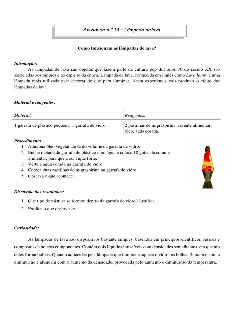 Atividade 14 LamapadaDeLava PDF | PDF