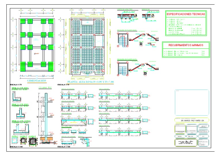 CONSTRUCCION SR - MARCO PAZ Y MIÑO PLANO ESTRUCTURAL 1-Presentación1 | PDF