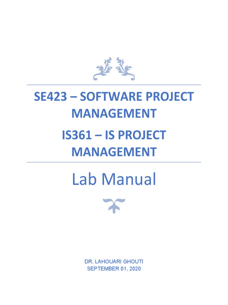 Project Management Lab Manual: Software and IS Projects | PDF | Bathroom | Flooring