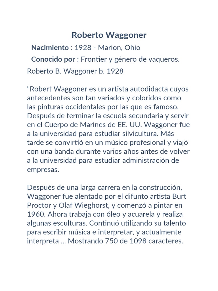 Biografías de Roberto Waggoner y Ameghino | PDF | Historia