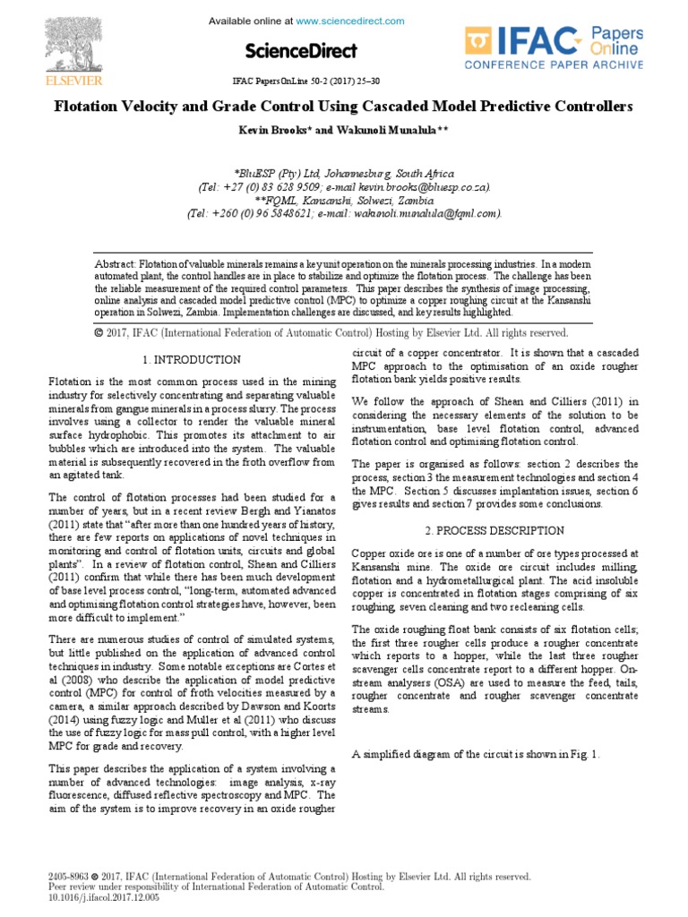 MPC Flotation Control Brooks | PDF | Materials | Physical Sciences