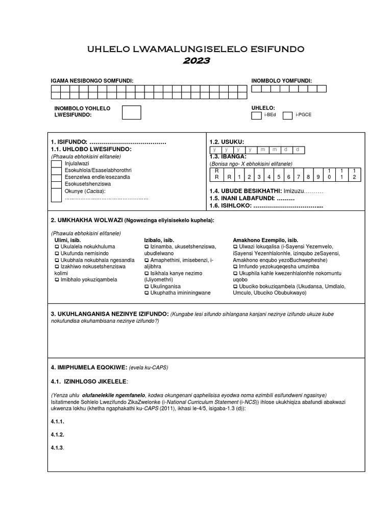 Uhlelo Lwesifundo Lwemfundo | PDF