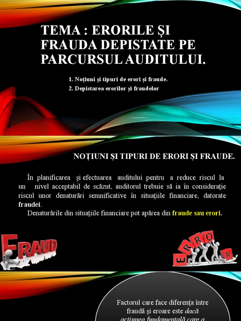 Tema 4.2. Fraude Și Erori | PDF