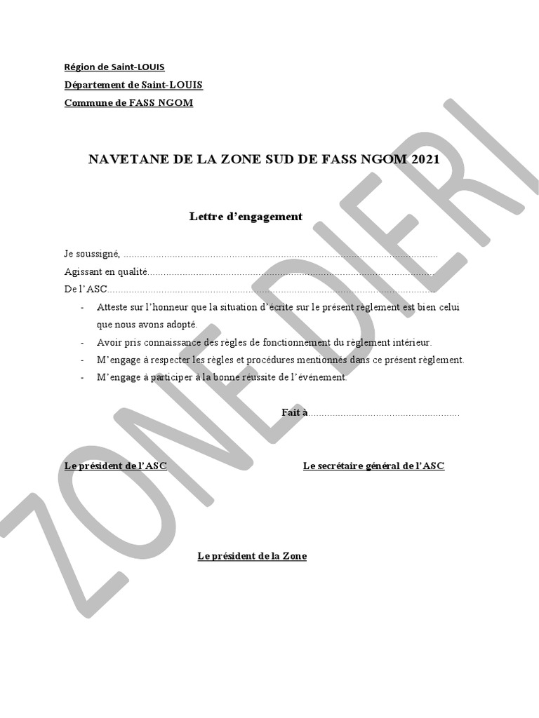 Lettre D'engagement | PDF