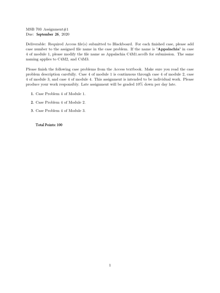 MSB703 Assignment 1 PDF | PDF