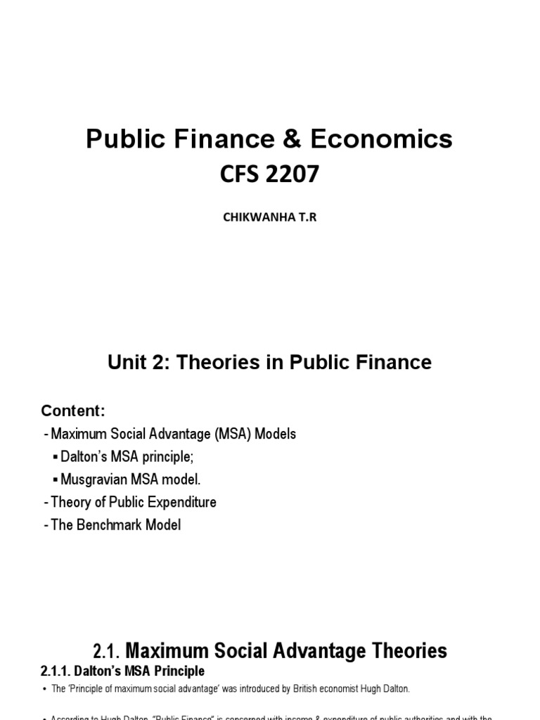 Public Finance Lecture 2 | PDF
