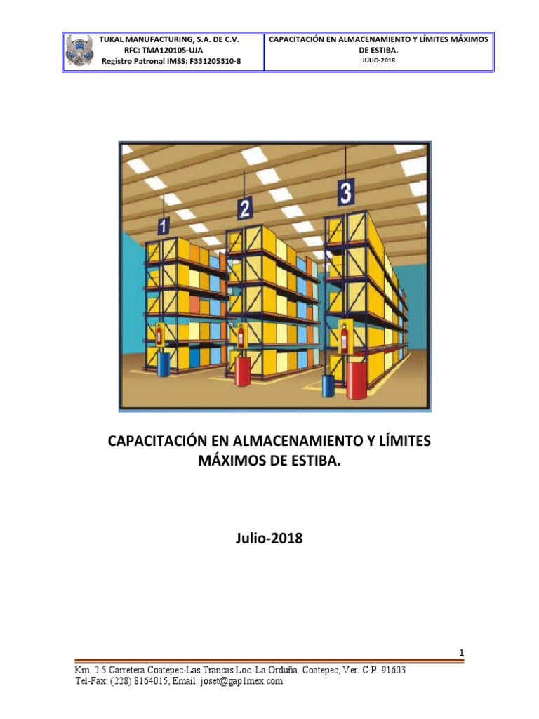 Capacitación en Almacenamiento y Límites Máximos de Estiba | PDF ...