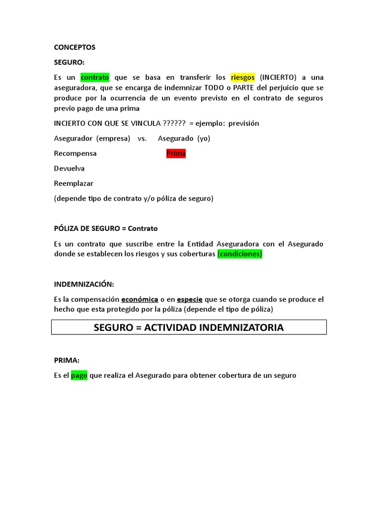 Conceptos Basicos de Seguros | PDF