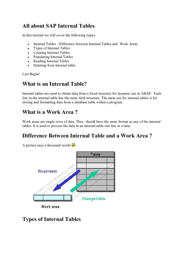 All About SAP Internal Tables | PDF