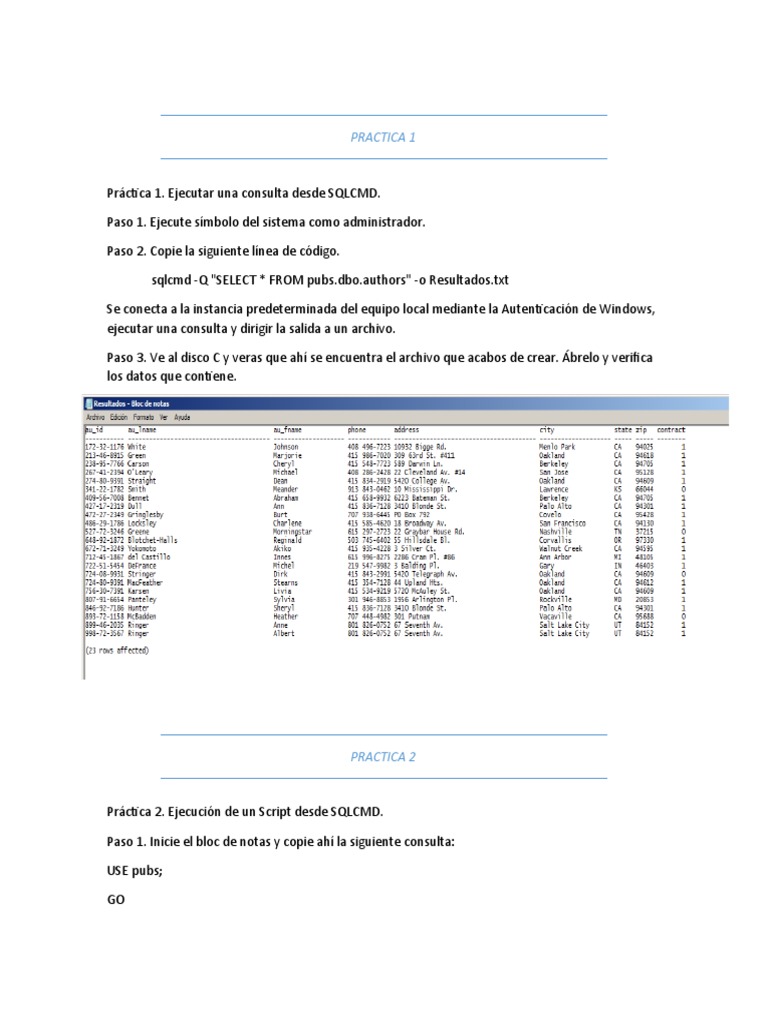 Practica 1 | PDF | Archivo de computadora | SQL