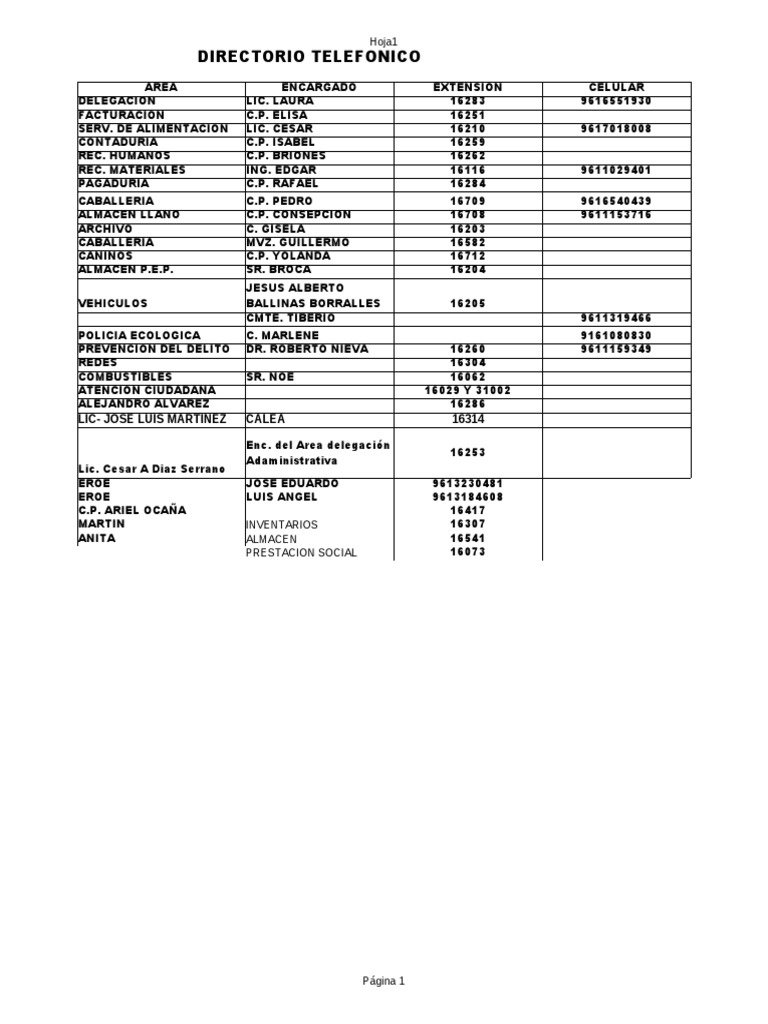 DIRECTORIO TELEFONICO - Ods | PDF | Accion legal | Gobierno