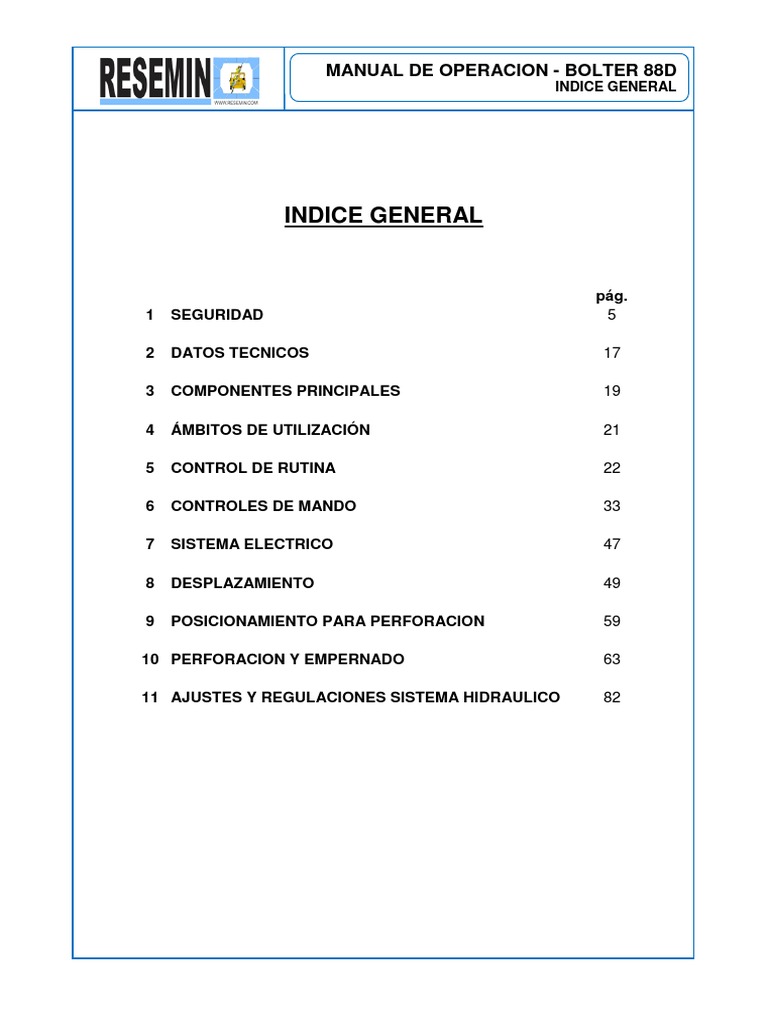Manual de Operación BOLTER 88D | PDF | Neumático | Lubricante