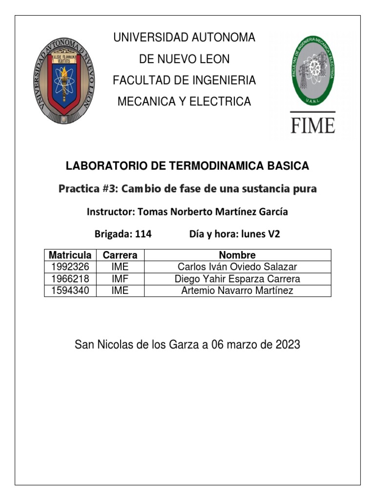 Practica 3 LAB TERMODINAMICA | PDF