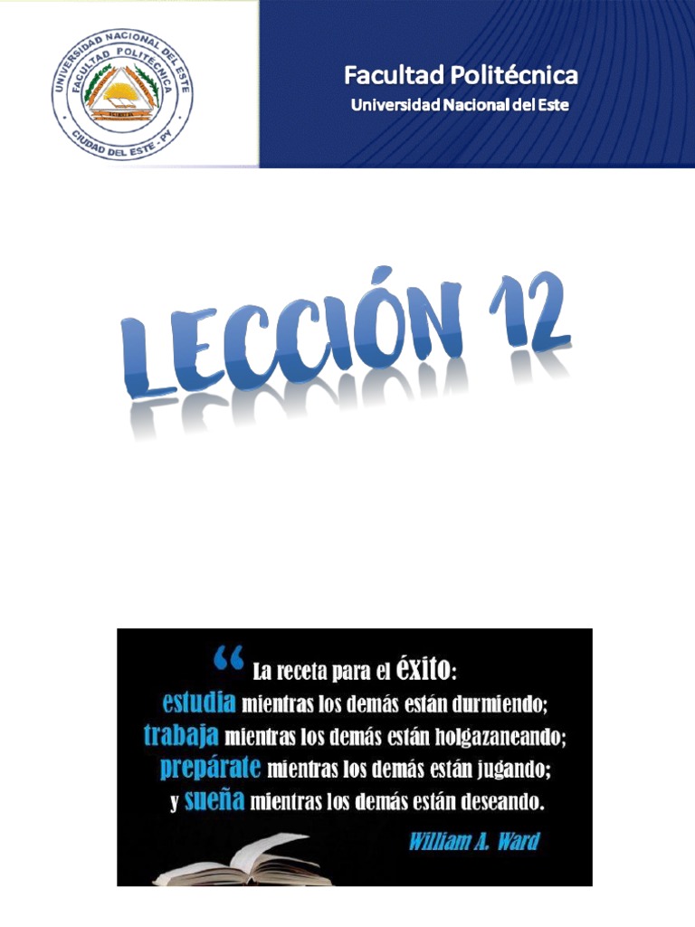 Lección 12 | PDF | Métodos y materiales de enseñanza