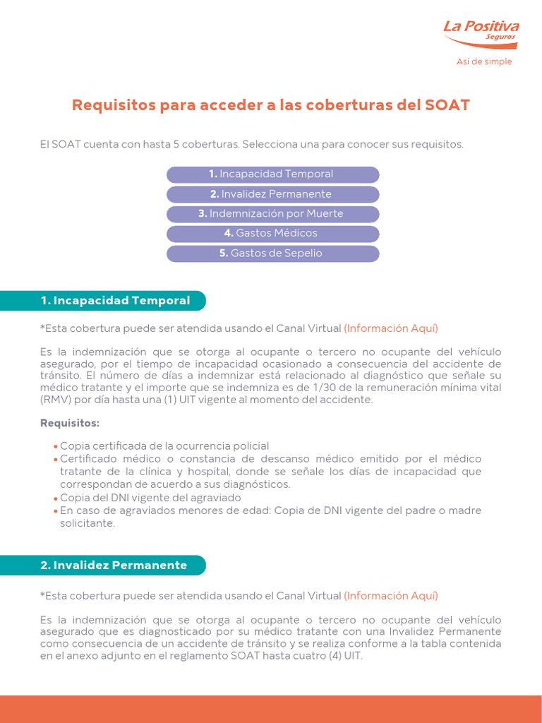 Cobertura SOAT PDF | PDF | Certificado de nacimiento