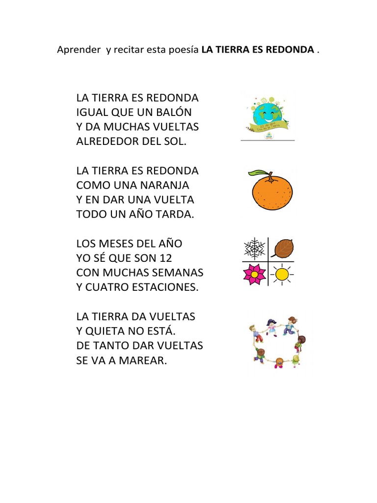 Poema Infantil: La Tierra es Redonda | PDF