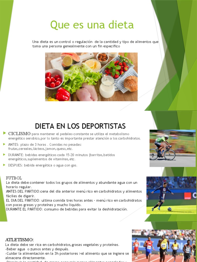 DIETA DE DEPORTITAS.pptx | PDF | Dieta | Alimentos
