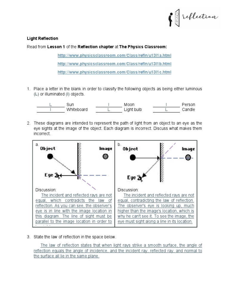 Reflection | PDF | Reflection (Physics) | Angle