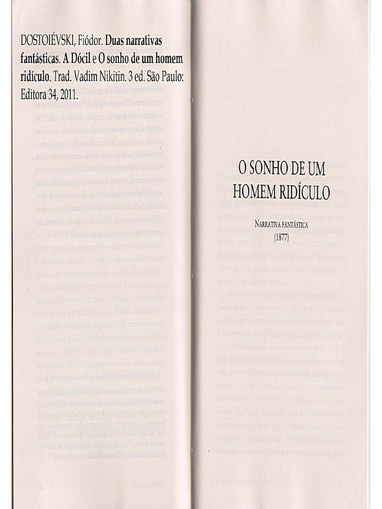 Dostoievski O Sonho de Um Homem Ridiculo | PDF
