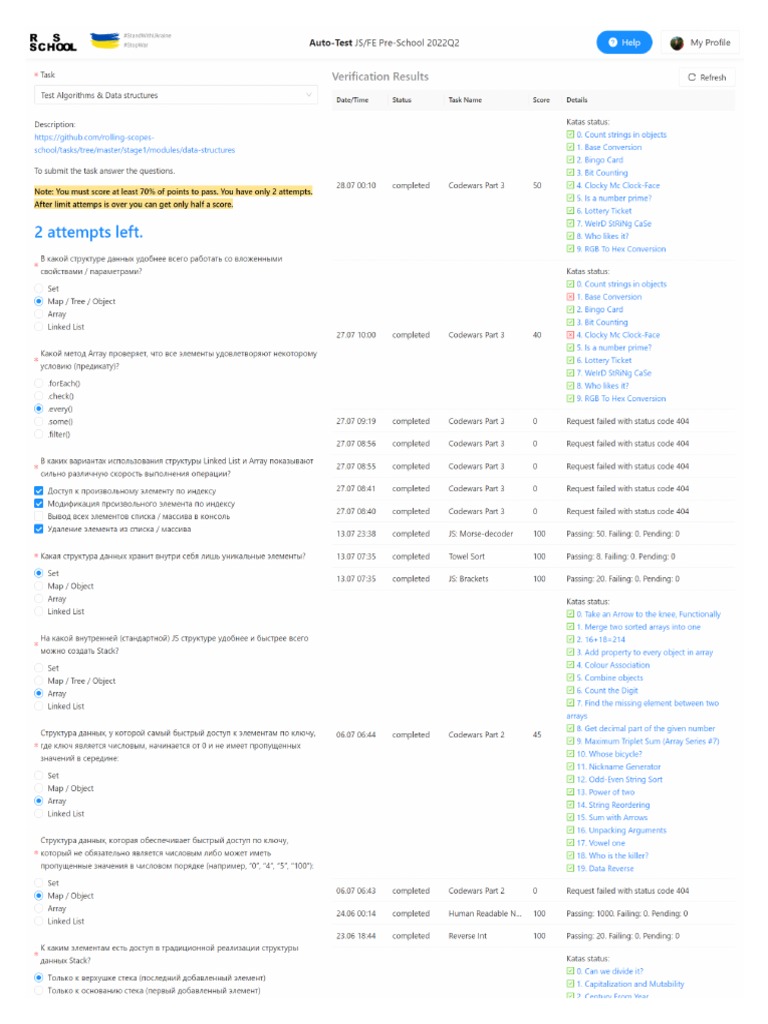 St0-Test Algorithms & Data Structures 100 | PDF