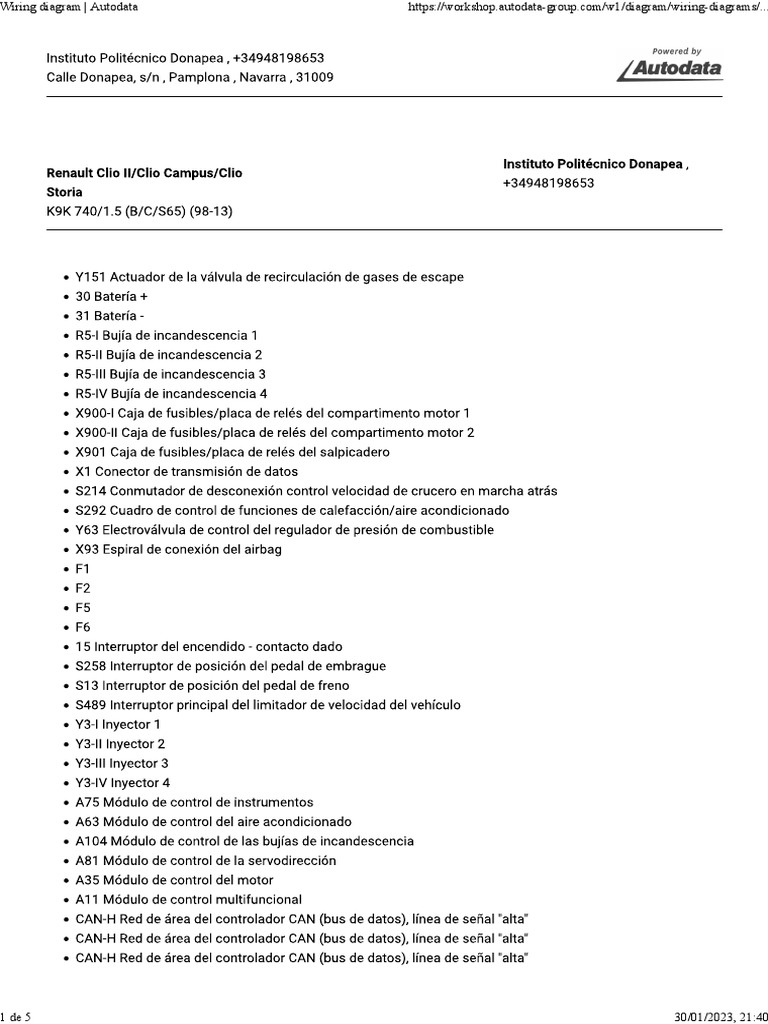 Autodata Renault K9K740 | PDF