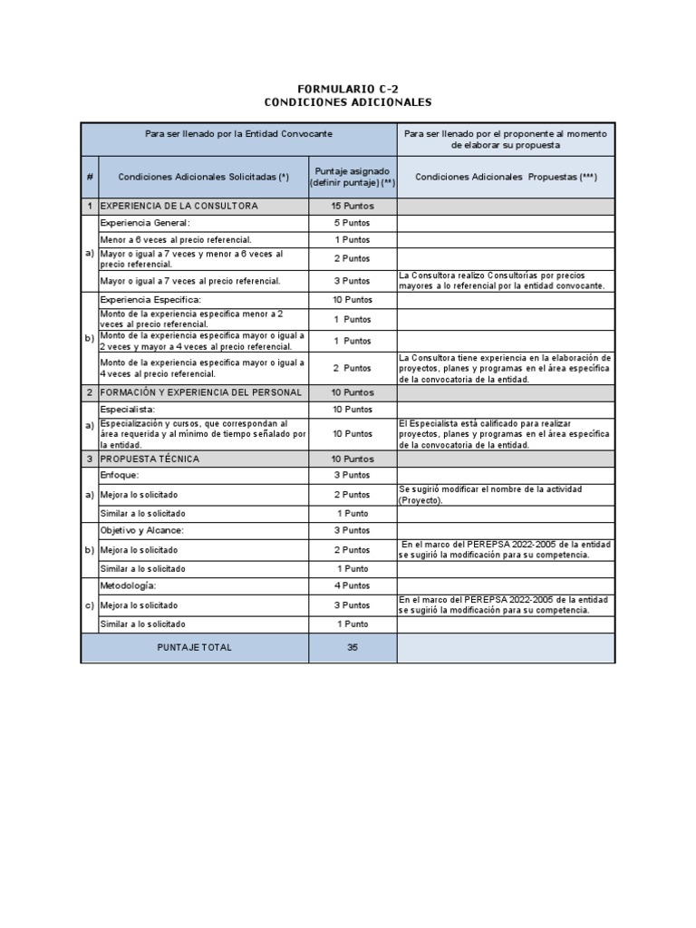 Evaluación de Propuestas Consultoras | PDF
