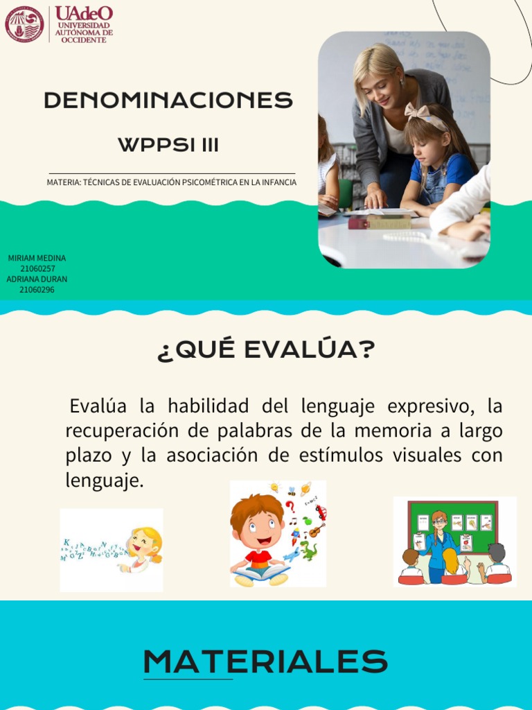DENOMINACIONES WPPSI | PDF