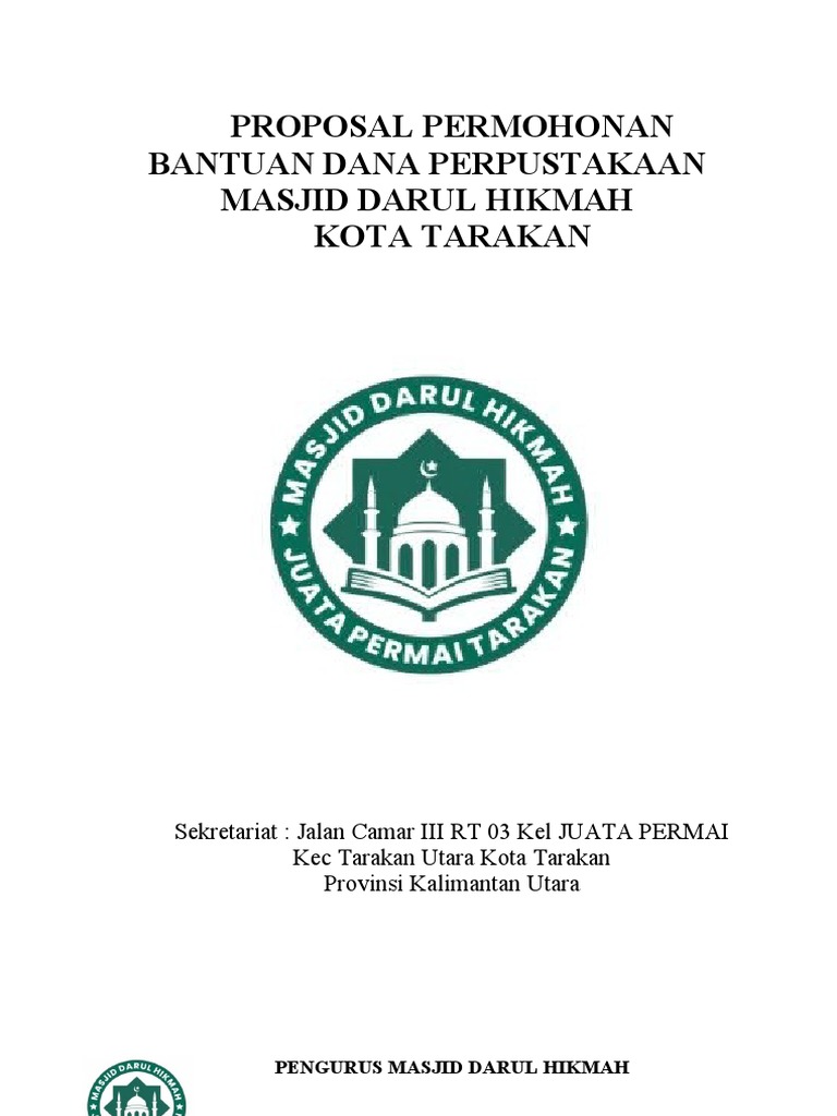 Proposal Perpustakaan Masjid Darul Hikmah Tarakan | PDF