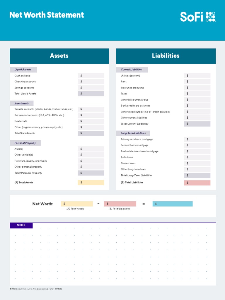 Net Worth Worksheet | PDF | Mortgage Loan | Credit