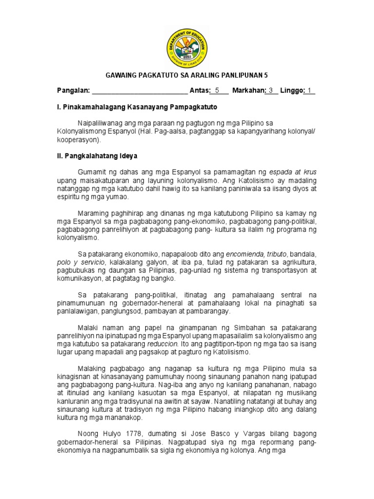 AP5-Quarter-3-Week-1 | PDF