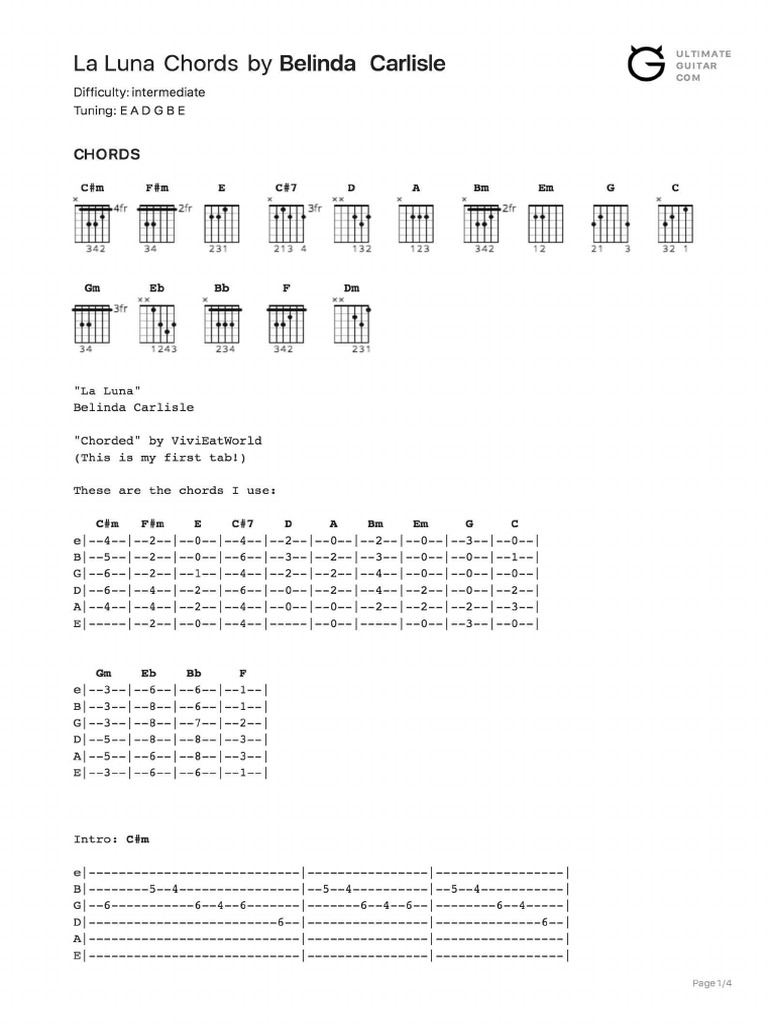 La Luna Chords PDF | PDF