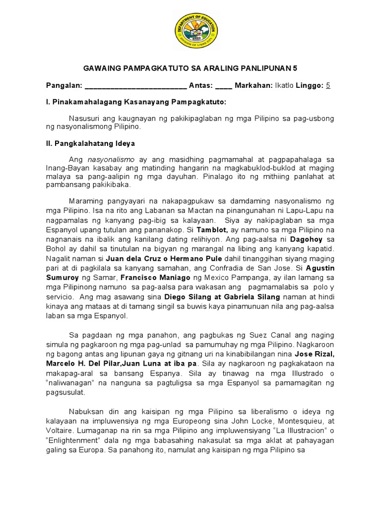 AP5 Quarter 3 Week 5 | PDF