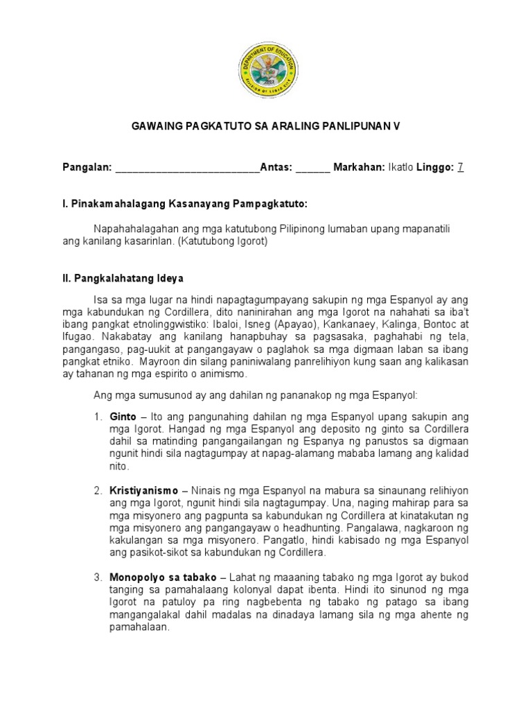 AP5 Quarter 3 Week 7 | PDF