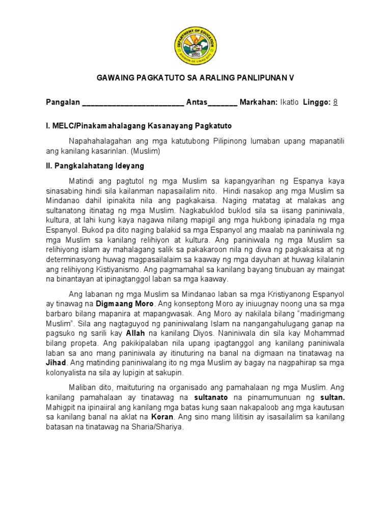 AP5 Quarter 3 Week 8 | PDF