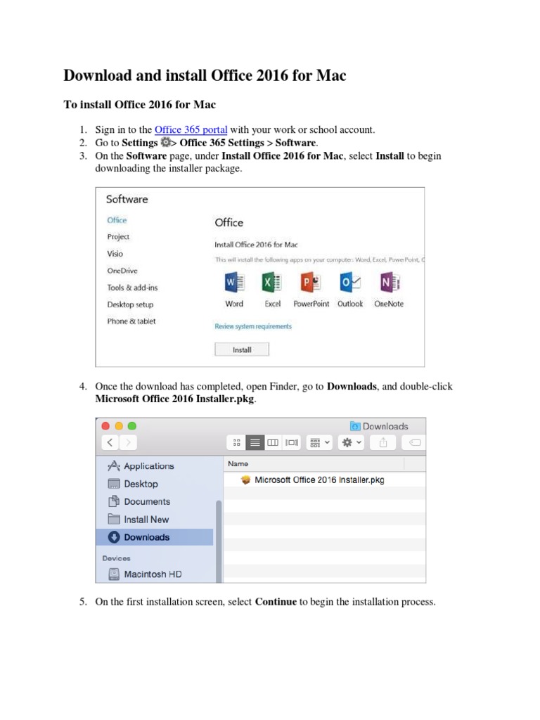 Office 2016 Mac Install Guide | PDF