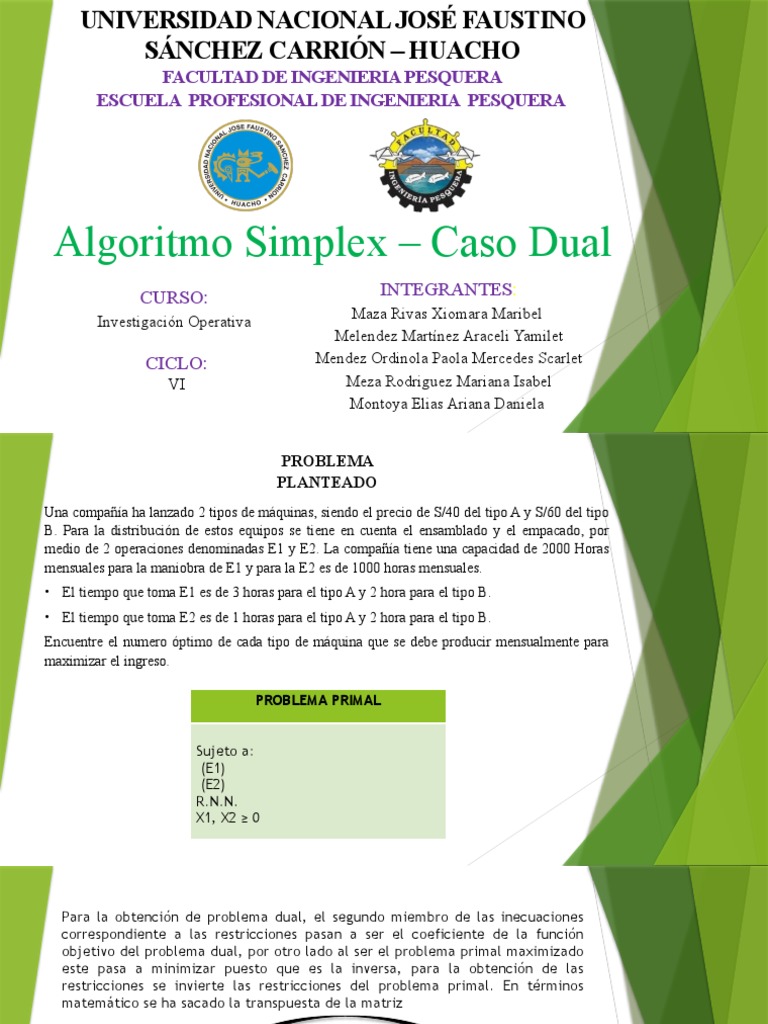 Algoritmo Simplex - Caso Dual.. | PDF | Algoritmos y Estructuras de Datos | Conceptos matemáticos