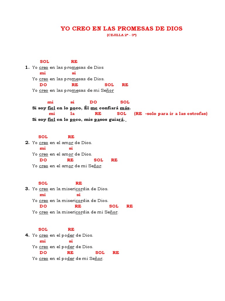 Yo Creo en Las Promesas de Dios | PDF