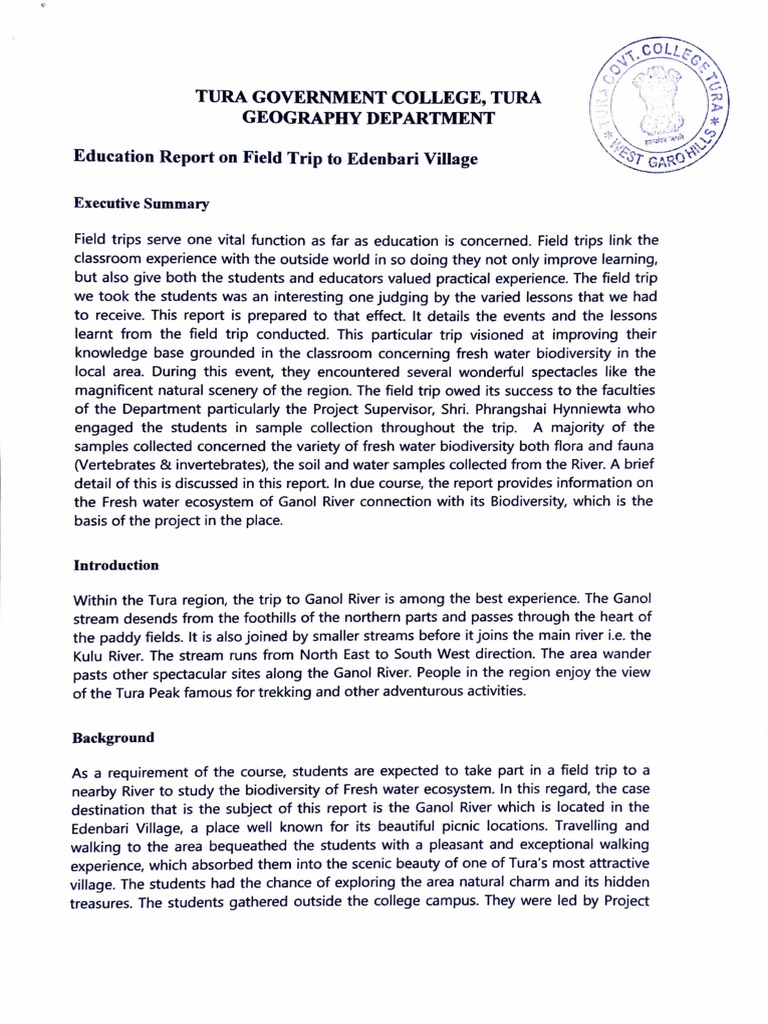 Edenbari Village Field Trip Report | PDF | Experience | Field Research