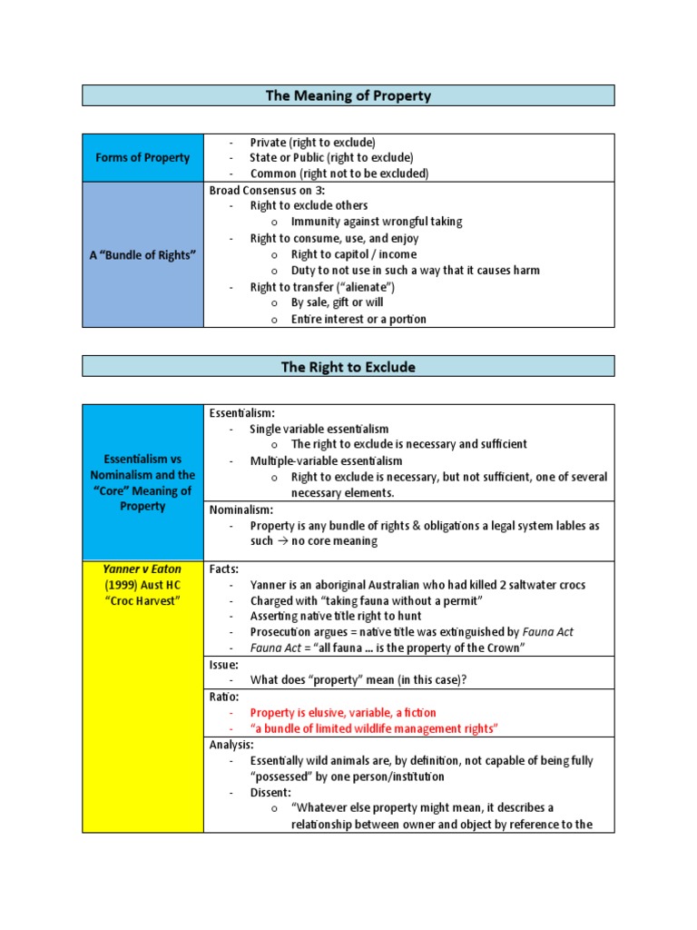 Prop Notes | PDF | Property | Civil Law (Common Law)